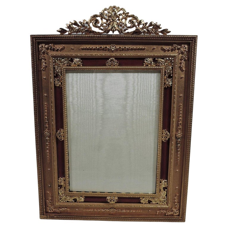 Antique French Rococo Gilt-Bronze and Red Enamel Picture Frame For Sale ...