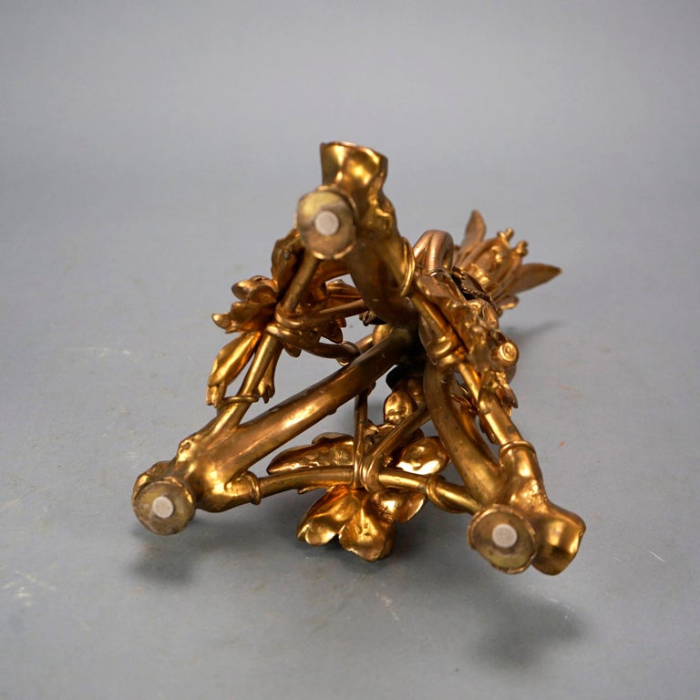 Antique French Rococo Gilt Bronze and Crystal Branch Form Epergne Vase ...