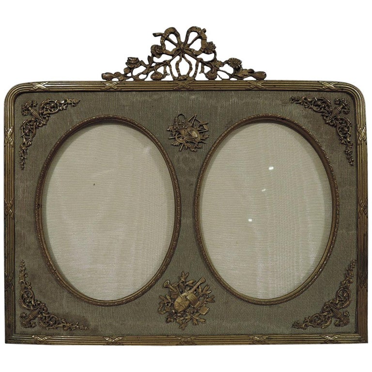 Antique French Rococo Gilt Bronze Double Picture Frame For Sale at ...