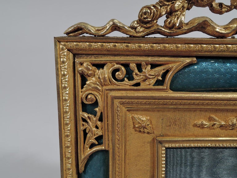 Antique French Rococo Revival Gilt Bronze and Blue Enamel Picture Frame ...