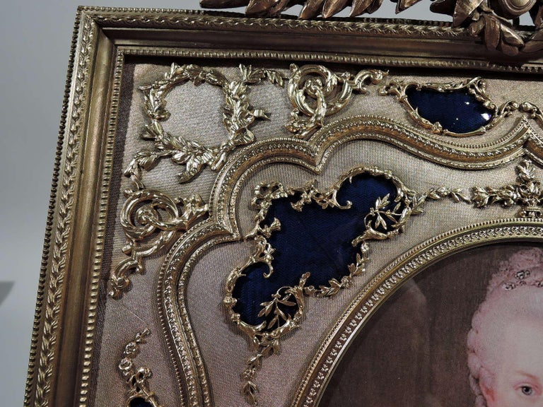 Antique French Rococo Revival Gilt Bronze and Blue Enamel Picture Frame ...