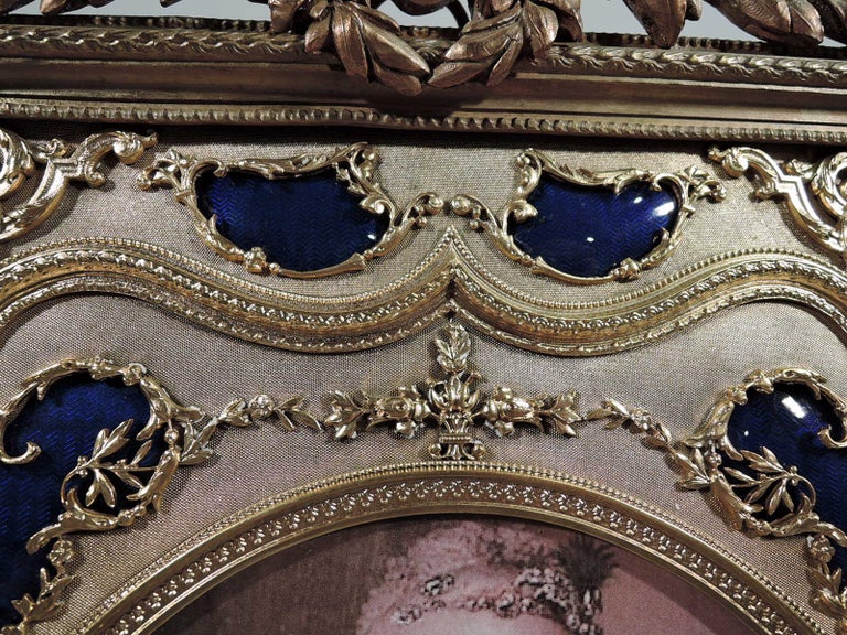Antique French Rococo Revival Gilt Bronze and Blue Enamel Picture Frame ...