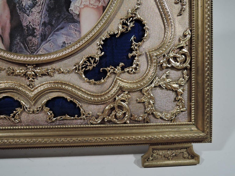 Antique French Rococo Revival Gilt Bronze and Blue Enamel Picture Frame ...