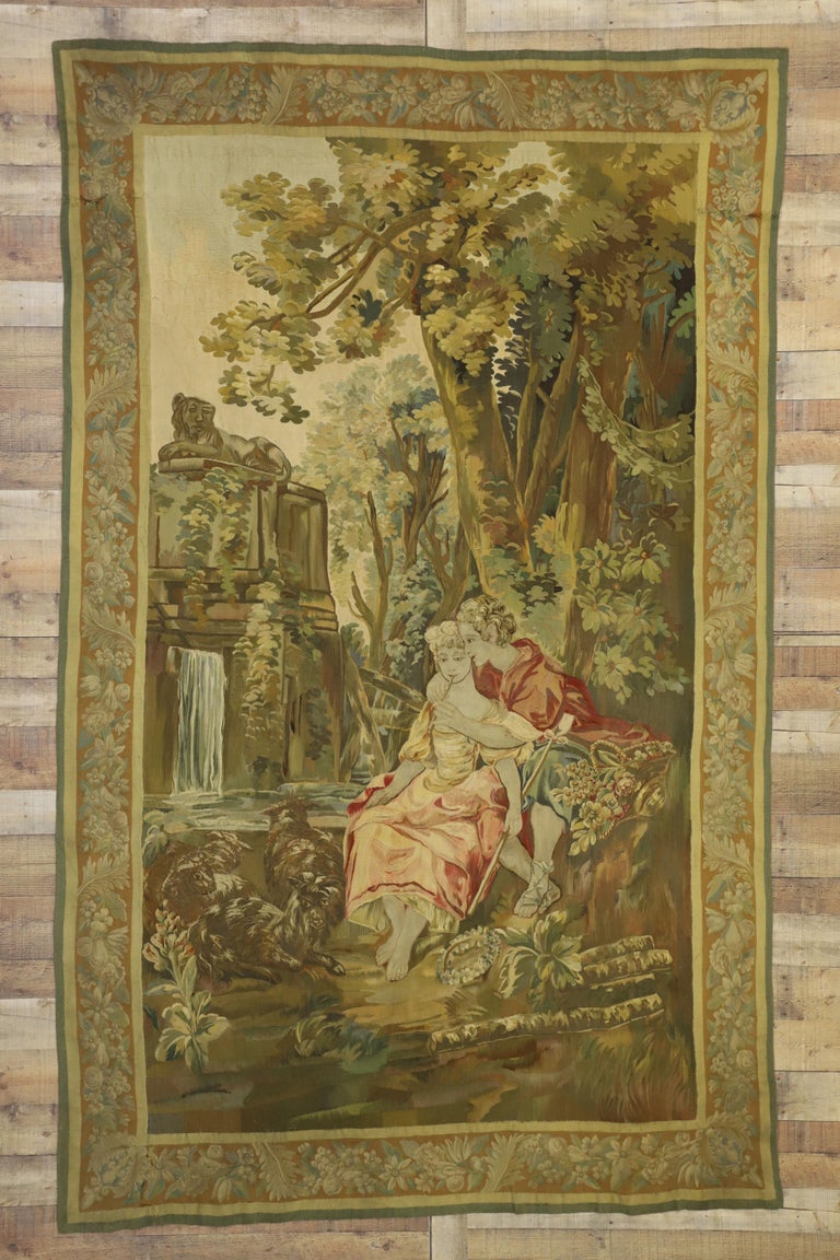 Ancienne tapisserie française rococo inspirée par François Boucher L ...