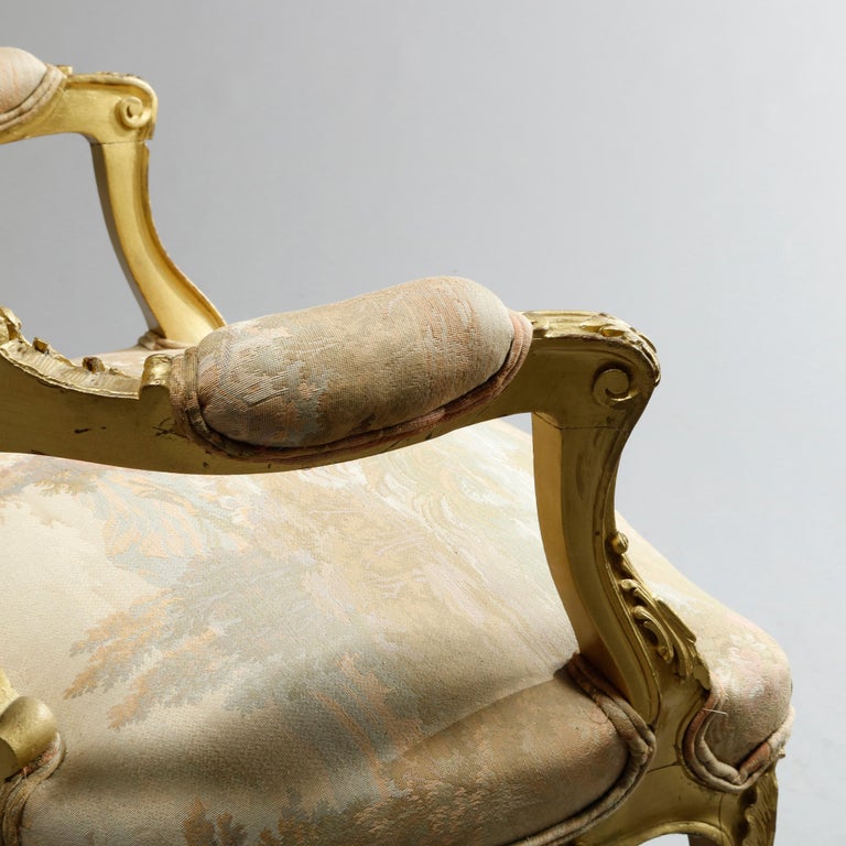 Antique French Rococo Three Piece Giltwood and Tapestry Parlor Set ...