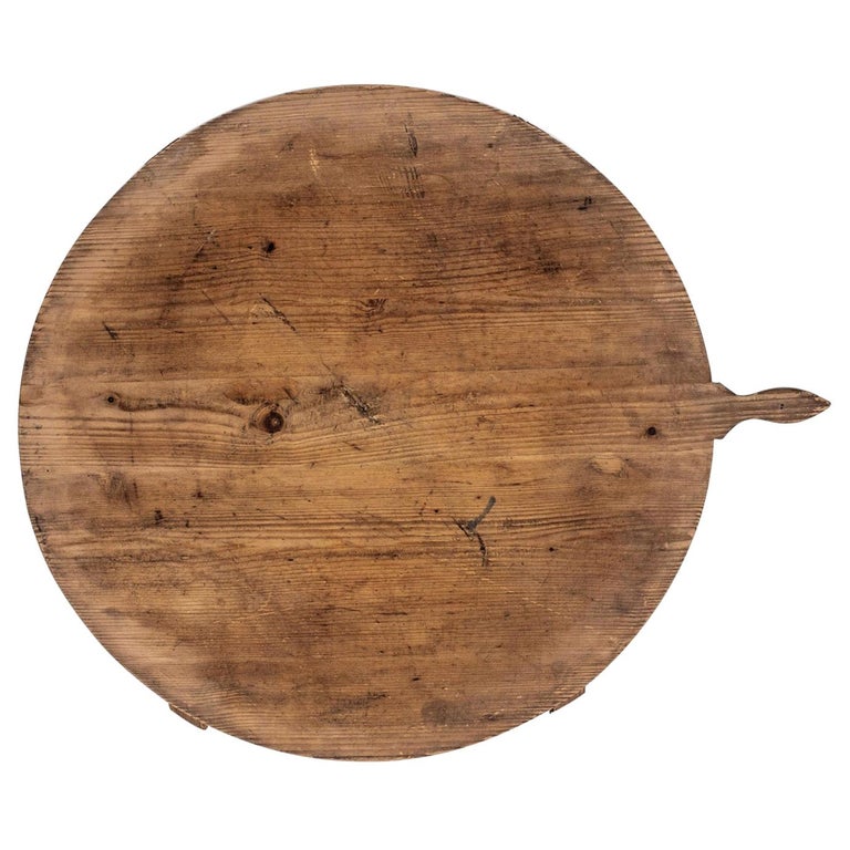 Antique French Round Bread Board at 1stDibs