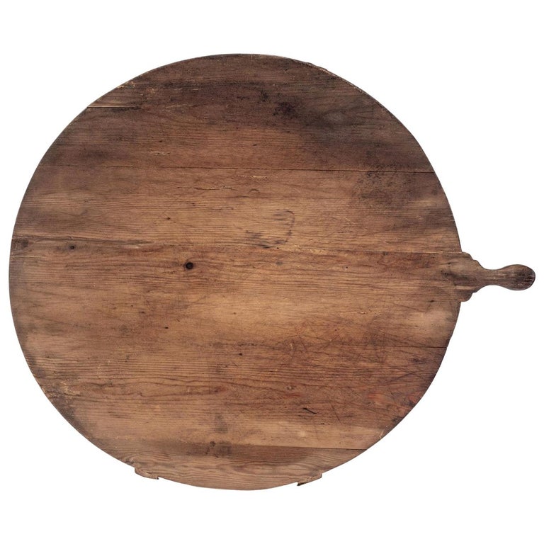 Antique French Round Bread Board For Sale at 1stDibs