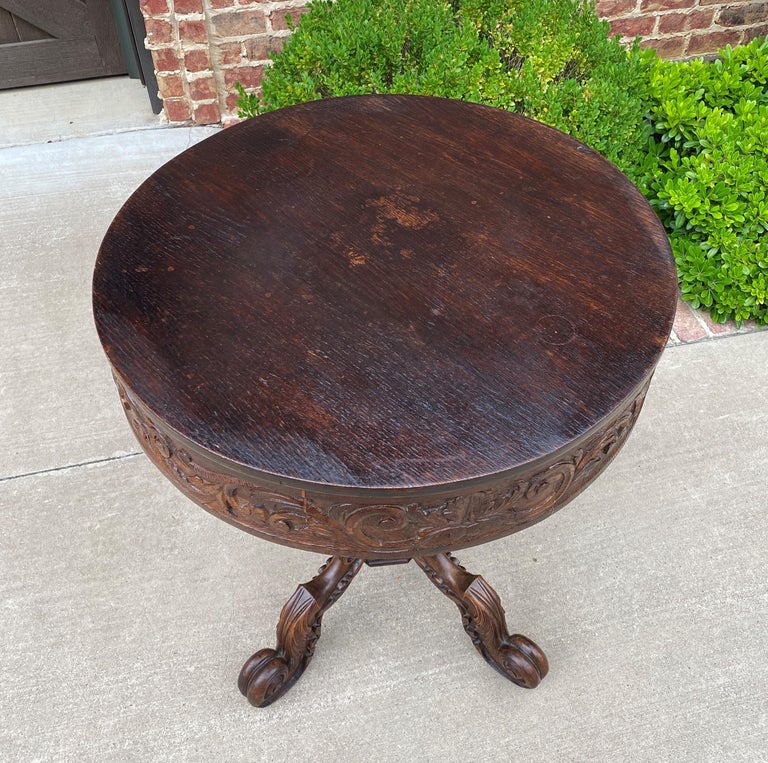 Antique French Round Table Entry Center Parlor Table Pedestal ...