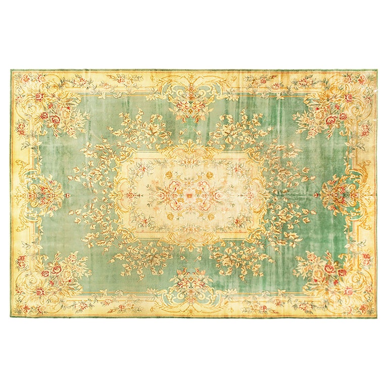 Antique French Savonnerie Rug, in Large Size, W/ Central Medallion For ...