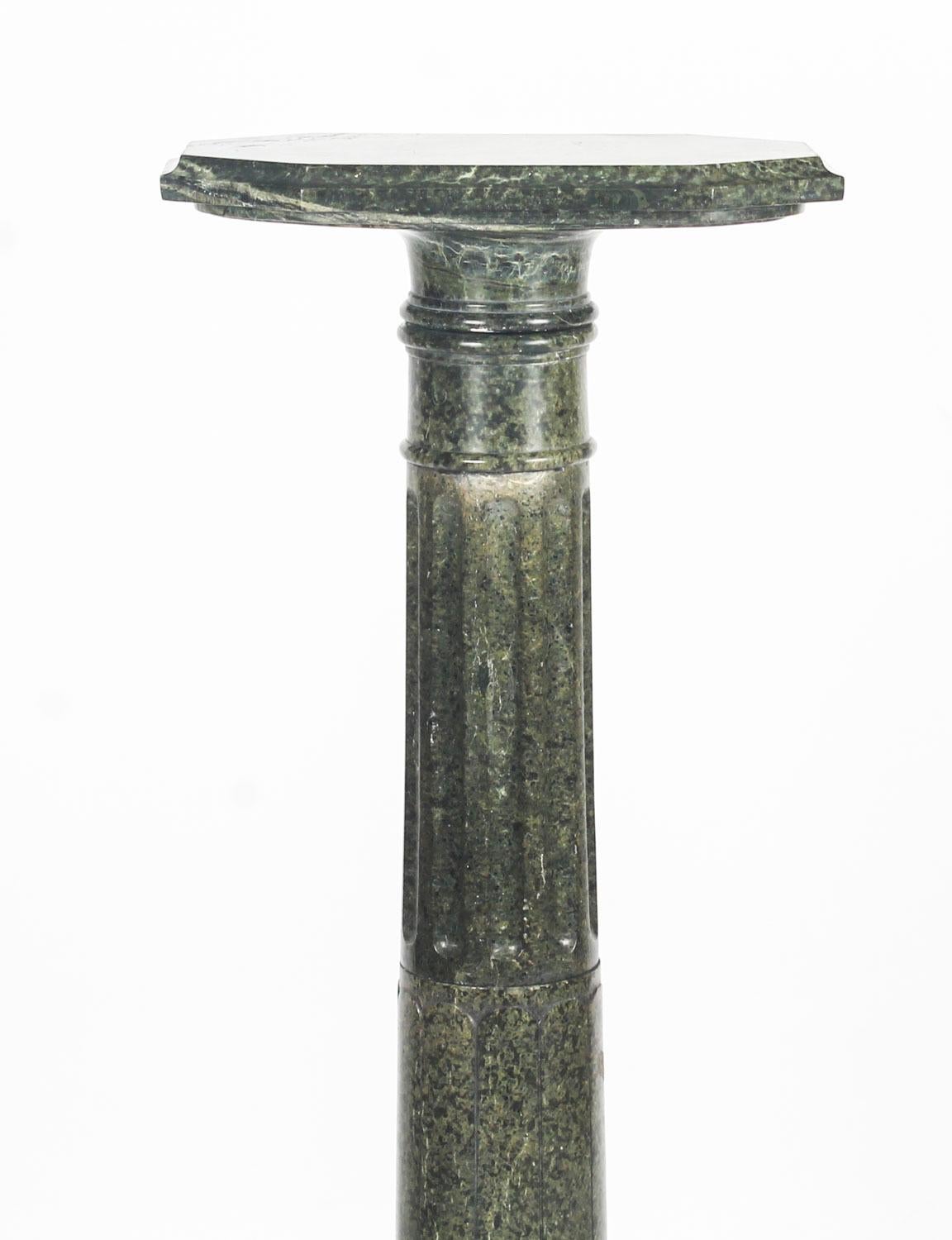 Antique French Serpentine Verde Antico Marble Pedestal 19th Century at ...