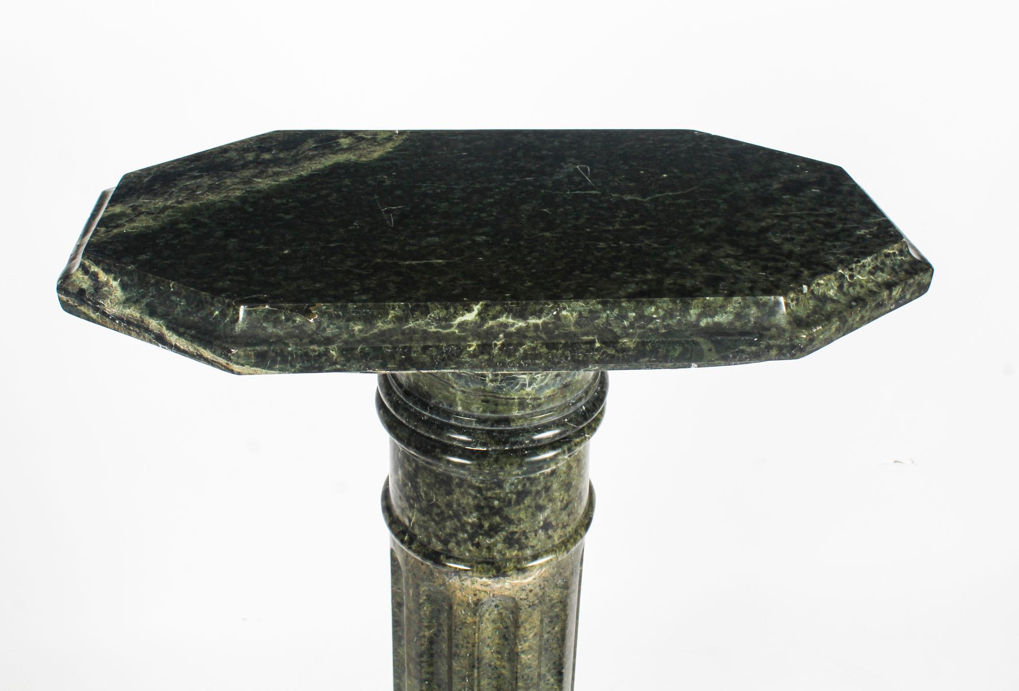 Antique French Serpentine Verde Antico Marble Pedestal 19th Century at ...