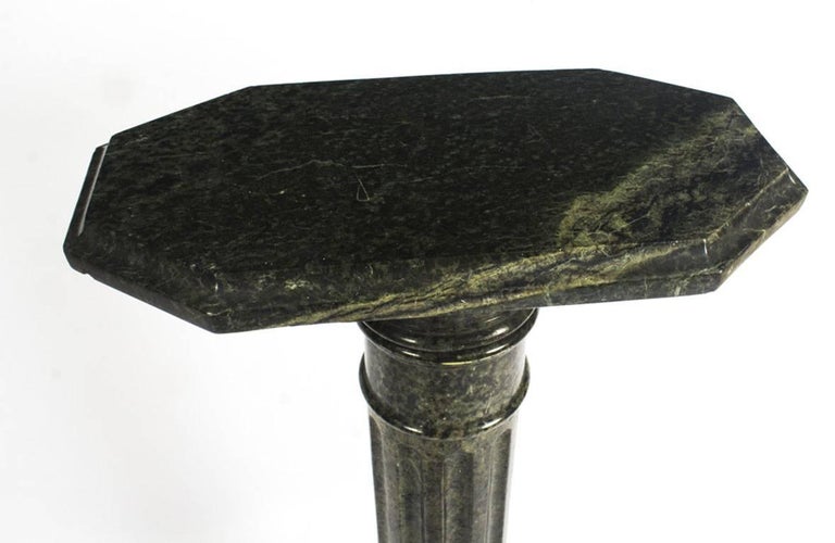 Antique French Serpentine Verde Antico Marble Pedestal, 19th Century at ...