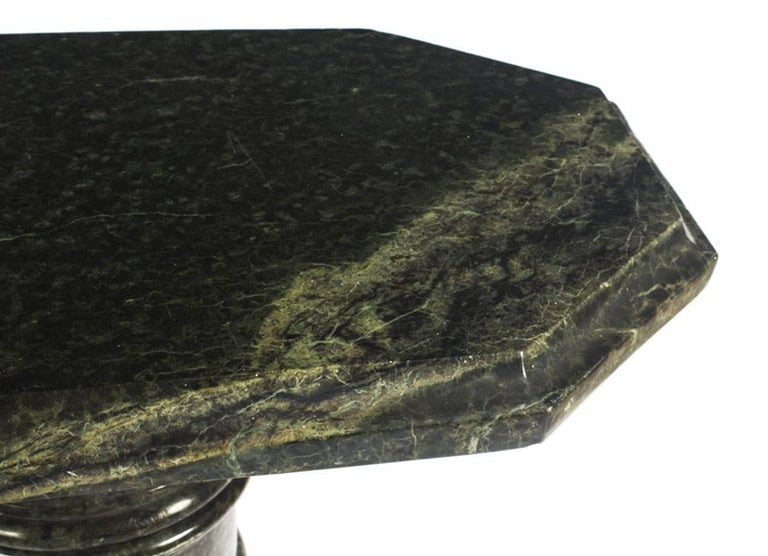 Antique French Serpentine Verde Antico Marble Pedestal, 19th Century at ...