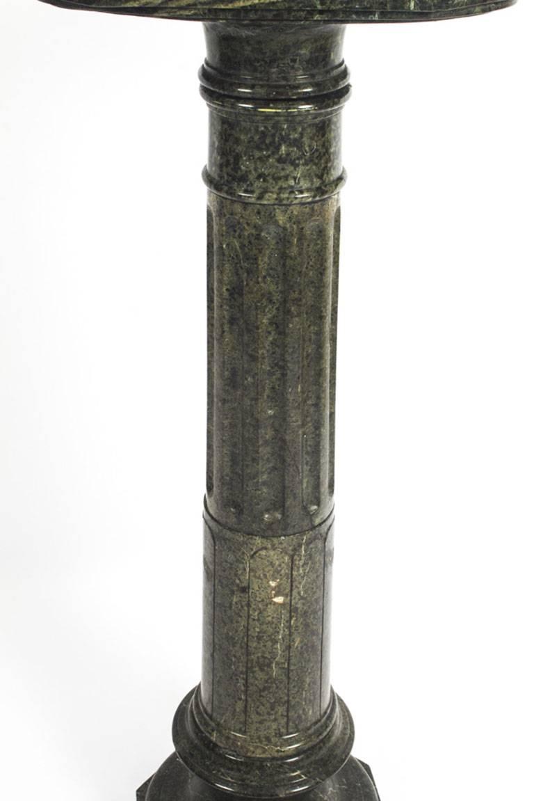 Antique French Serpentine Verde Antico Marble Pedestal, 19th Century at ...