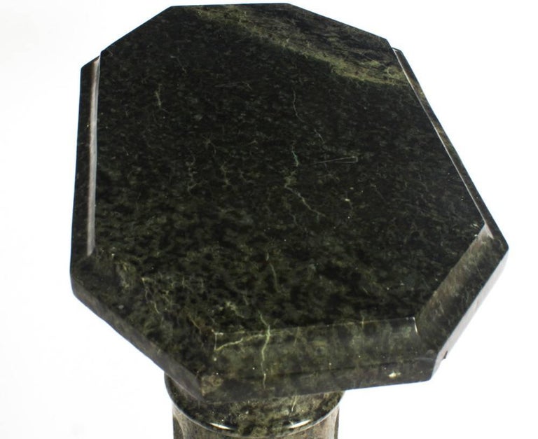 Antique French Serpentine Verde Antico Marble Pedestal, 19th Century at ...