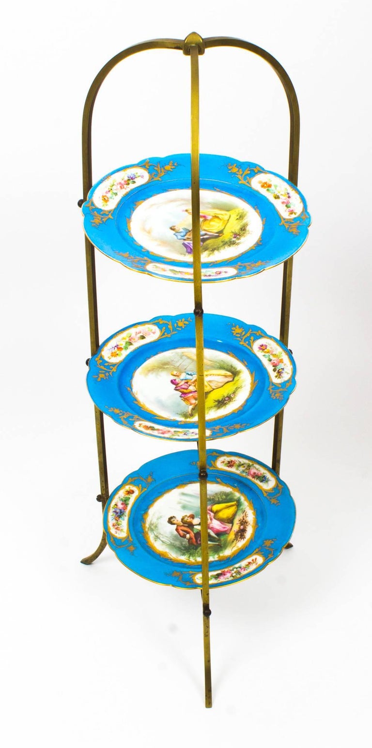 Antique French Sevres Bronze Etagère Cake Stand, 19th Century at 1stDibs