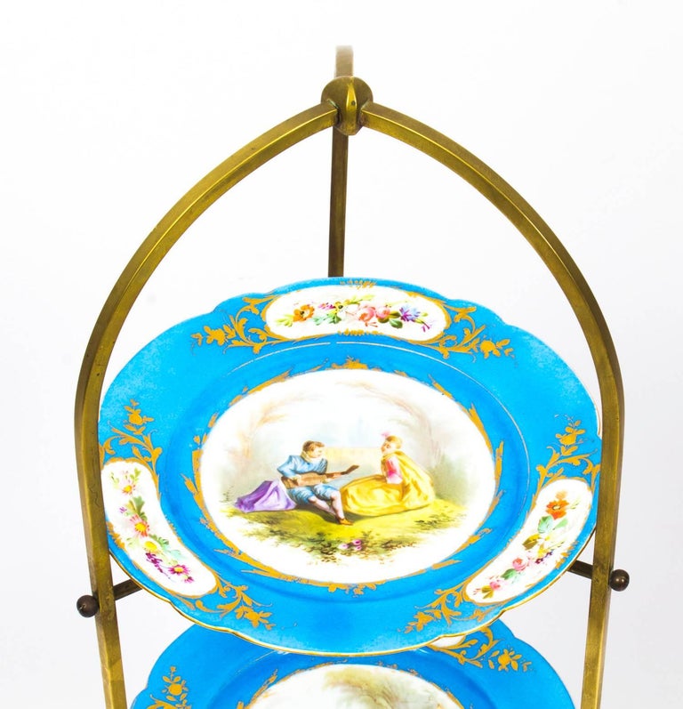 Antique French Sevres Bronze Etagère Cake Stand, 19th Century at 1stDibs