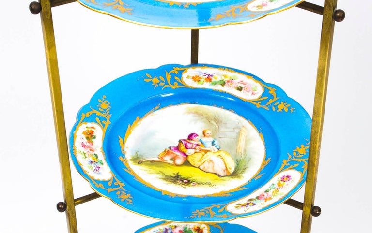 Antique French Sevres Bronze Etagère Cake Stand, 19th Century at 1stDibs