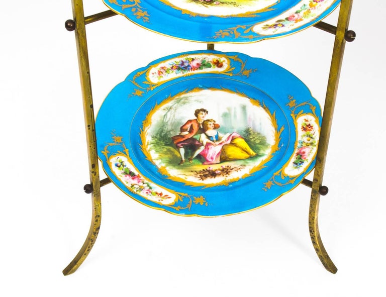 Antique French Sevres Bronze Etagère Cake Stand, 19th Century at 1stDibs