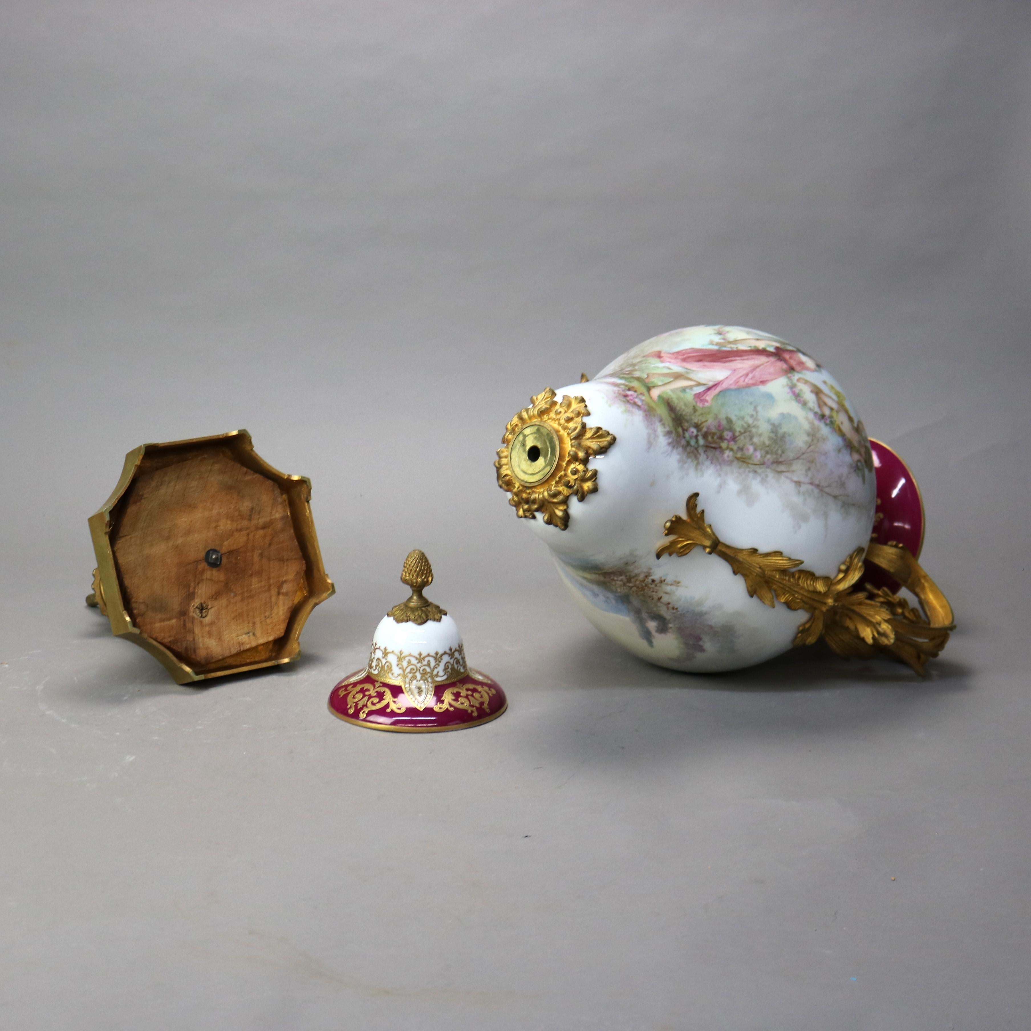 Antique French Sevres Louis XIV Style Porcelain and Ormolu Lidded Floor ...