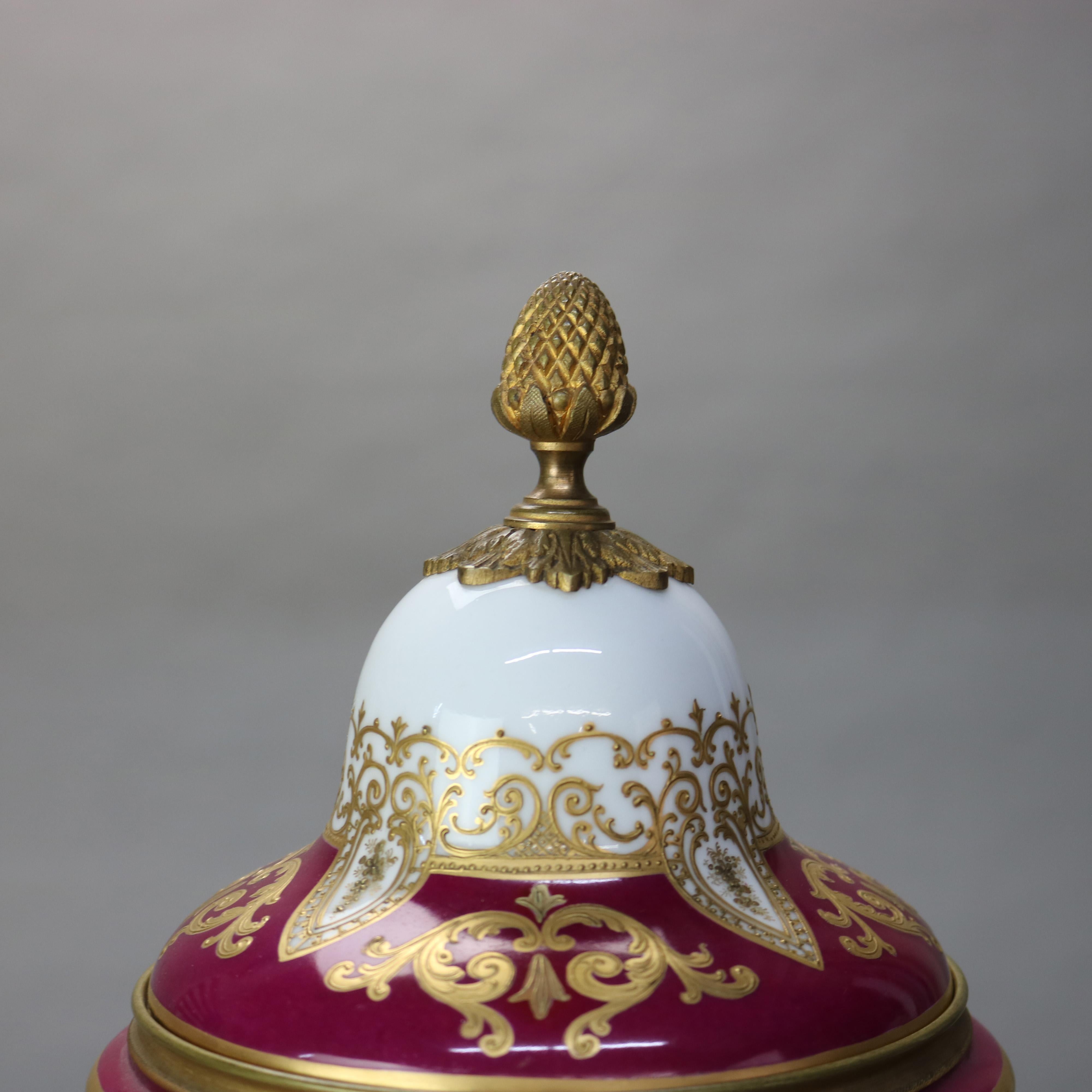 Antique French Sevres Louis XIV Style Porcelain and Ormolu Lidded Floor ...