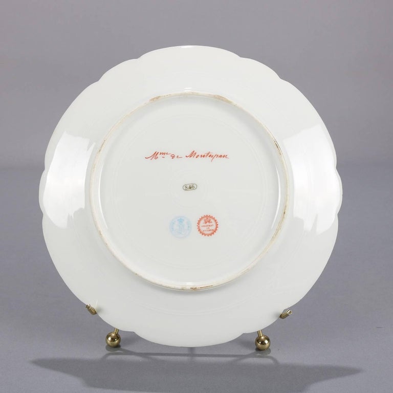 Antique French Sevres Painted and Gilt Porcelain Portrait Plate of ...