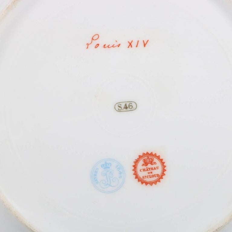 Antique French Sevres Painted and Gilt Porcelain Portrait Plate of ...