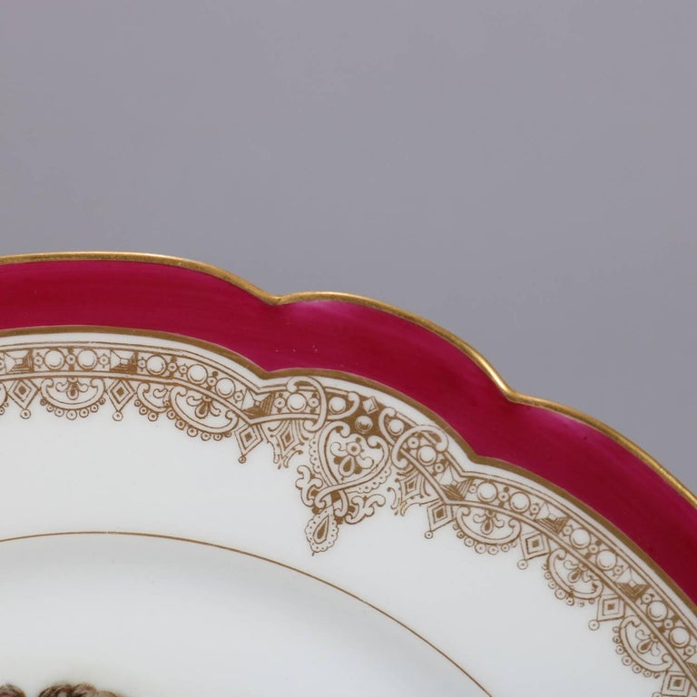 Antique French Sevres Painted and Gilt Porcelain Portrait Plate of ...