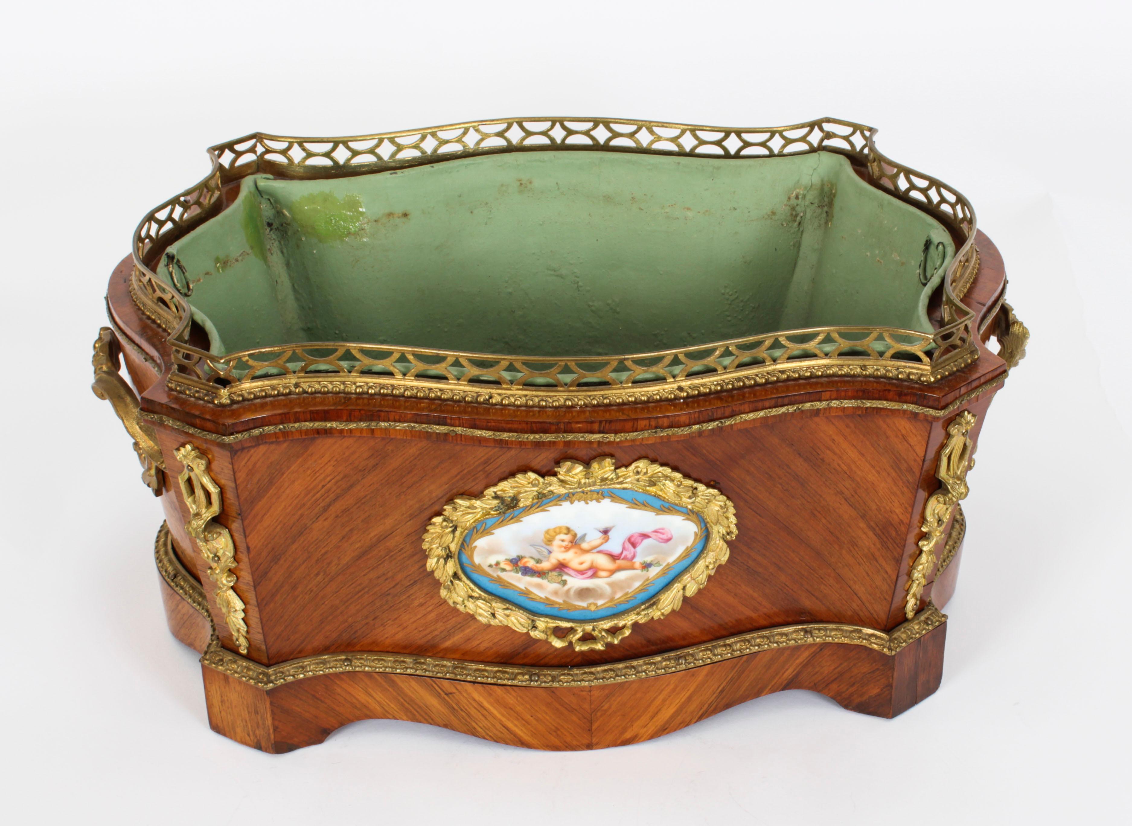 Antique French Sevres Porcelain Ormolu Mounted Jardiniere 19th Century ...