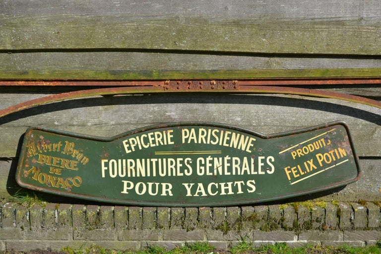 Antique French Iron Shop Sign for Yacht Supplies and Provision at 1stDibs