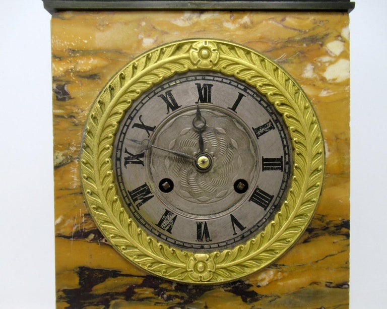 Antique French Sienna Marble Clock Silk Suspension Warwick Urn by ...