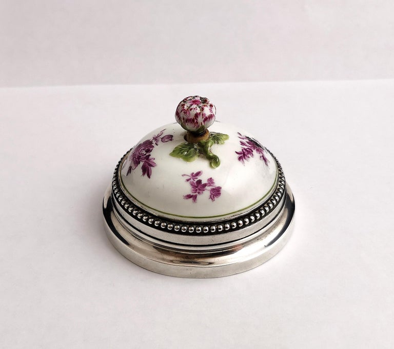 Antique French silver and Ceramic door bell push, Bell ringer For Sale ...