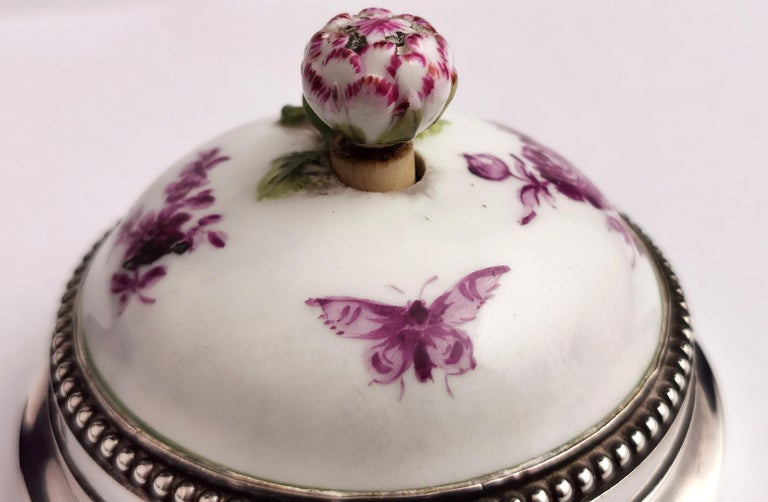 Antique French silver and Ceramic door bell push, Bell ringer For Sale ...