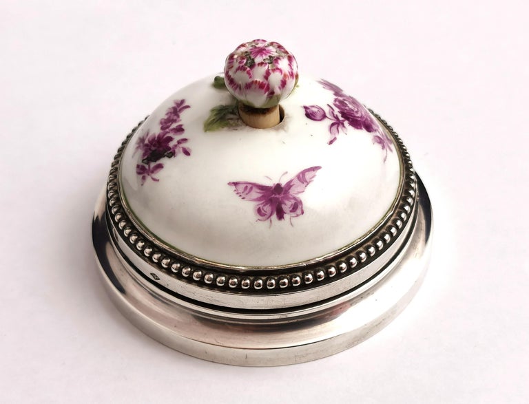 Antique French silver and Ceramic door bell push, Bell ringer For Sale ...