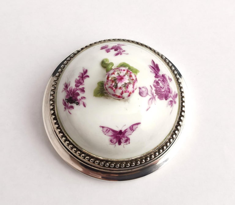 Antique French silver and Ceramic door bell push, Bell ringer For Sale ...