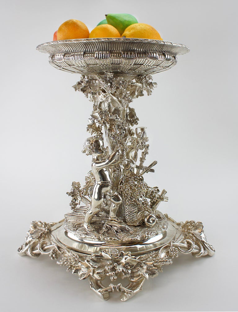 Antique French Silver Plate Large and Heavy Table Centre Piece, Early ...