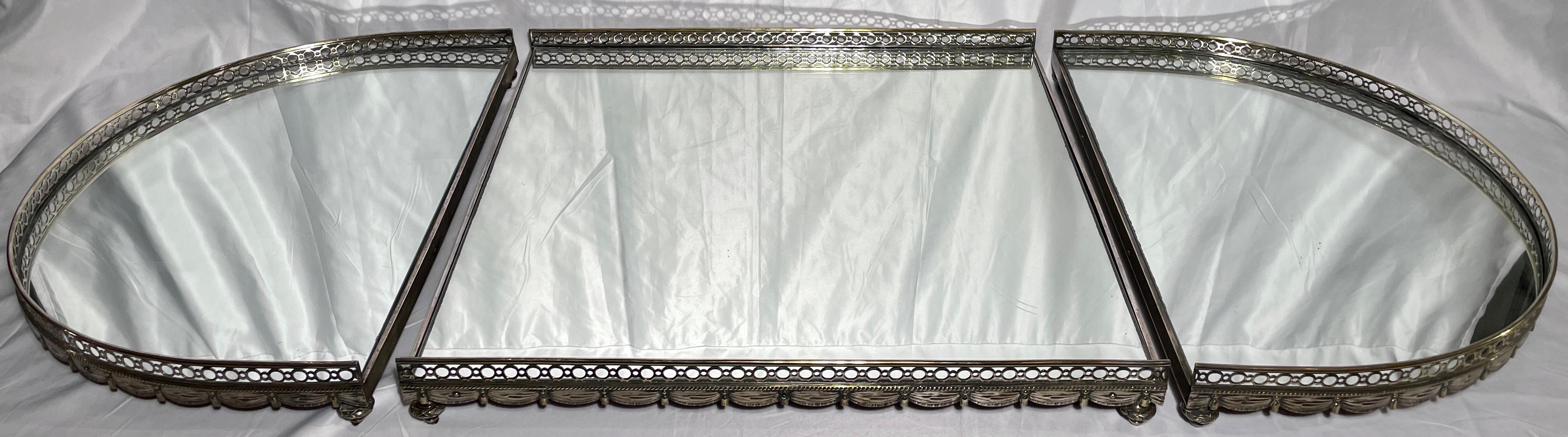 Antique French Silvered Bronze 3-Piece Mirrored Plateau, Circa 1880 ...