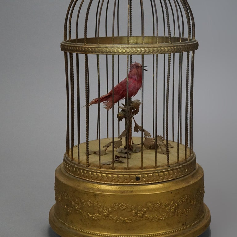 Antique French Singing Bird Cage Automaton, Circa 1890 For Sale at 1stDibs