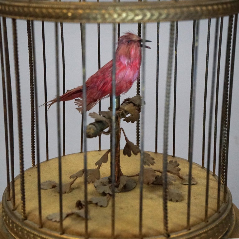 Antique French Singing Bird Cage Automaton, Circa 1890 For Sale at 1stDibs