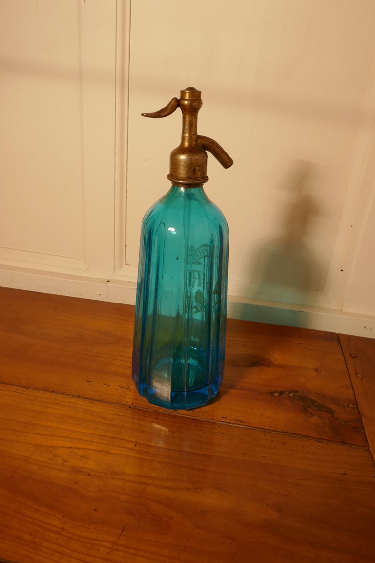 Antique French Soda Syphon Blue Glass from Zephir, Niece at 1stDibs ...