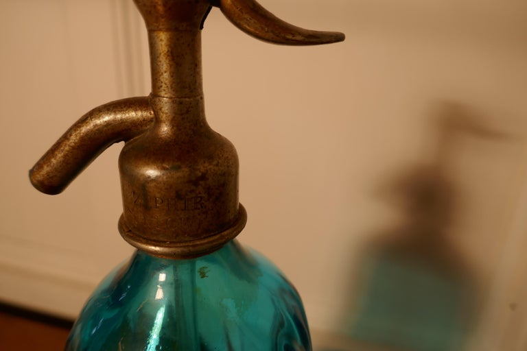 Antique French Soda Syphon Blue Glass from Zephir, Niece at 1stDibs ...