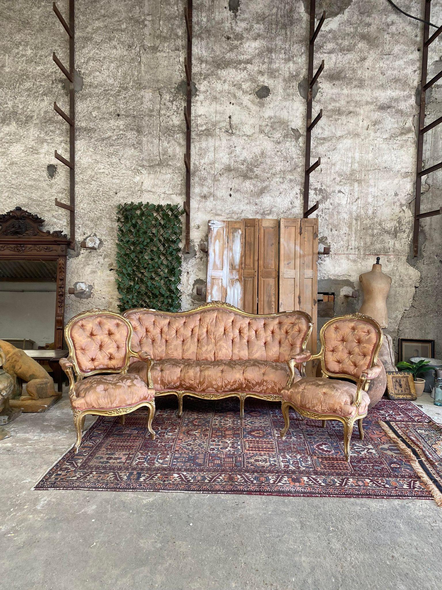 Antique French Sofa Set 19th Century Louis XV Baroque Style For Sale at ...