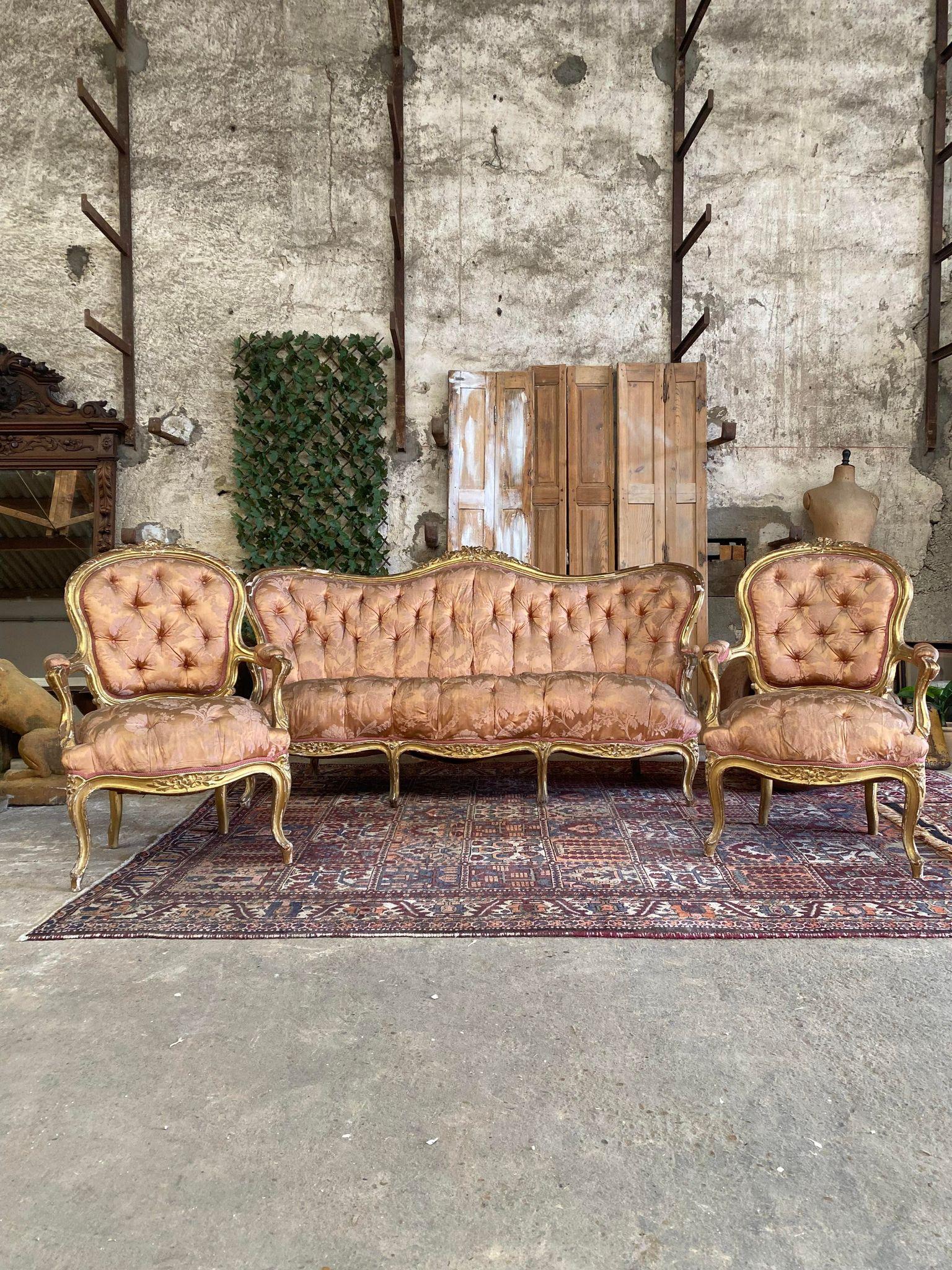 Antique French Sofa Set 19th Century Louis XV Baroque Style For Sale at ...