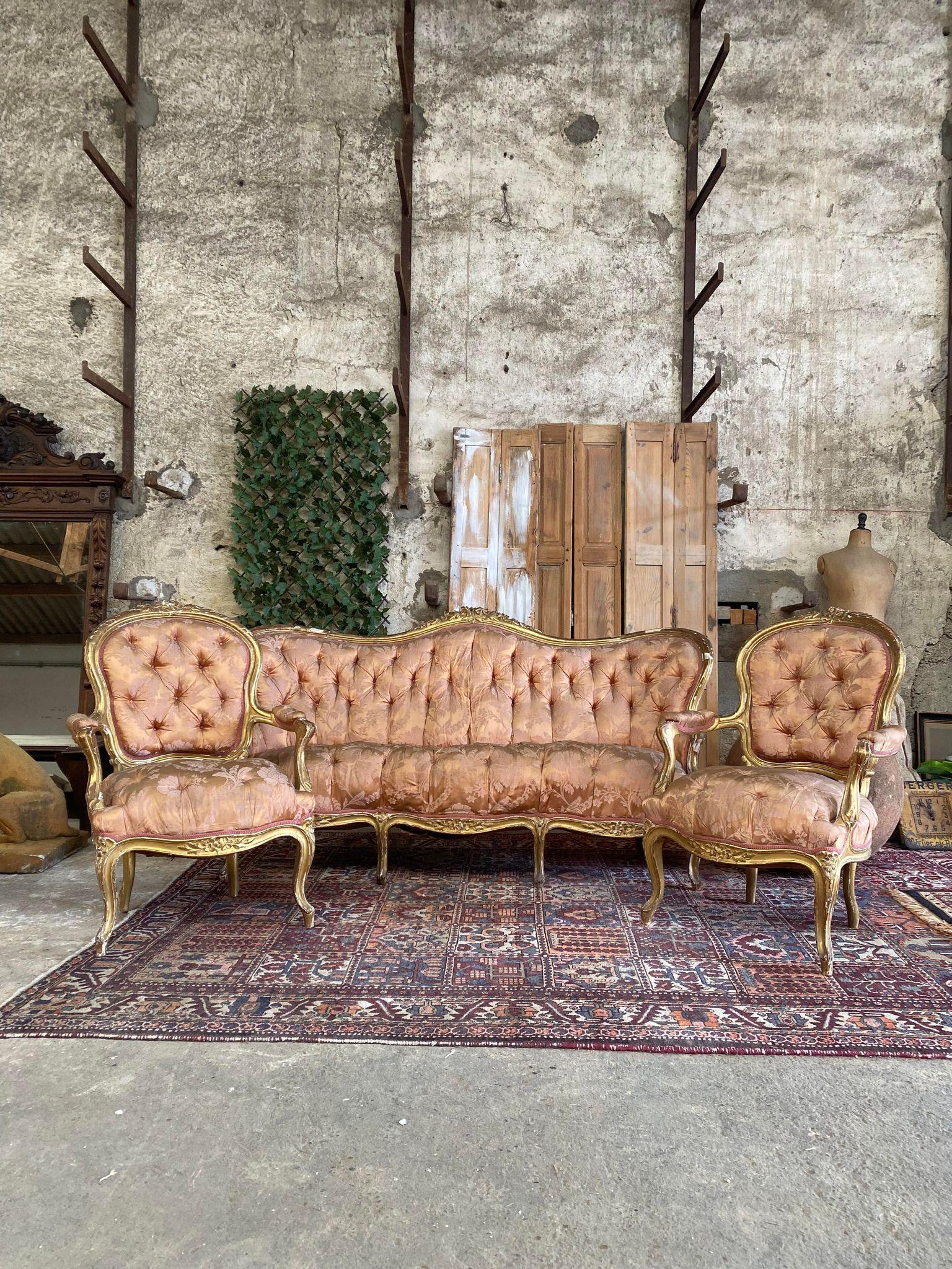 Antique French Sofa Set 19th Century Louis XV Baroque Style For Sale at ...