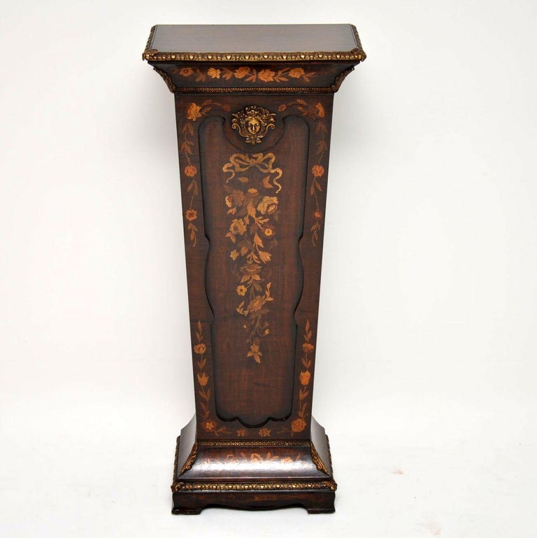Antique French Stand with Floral Marquetry at 1stDibs