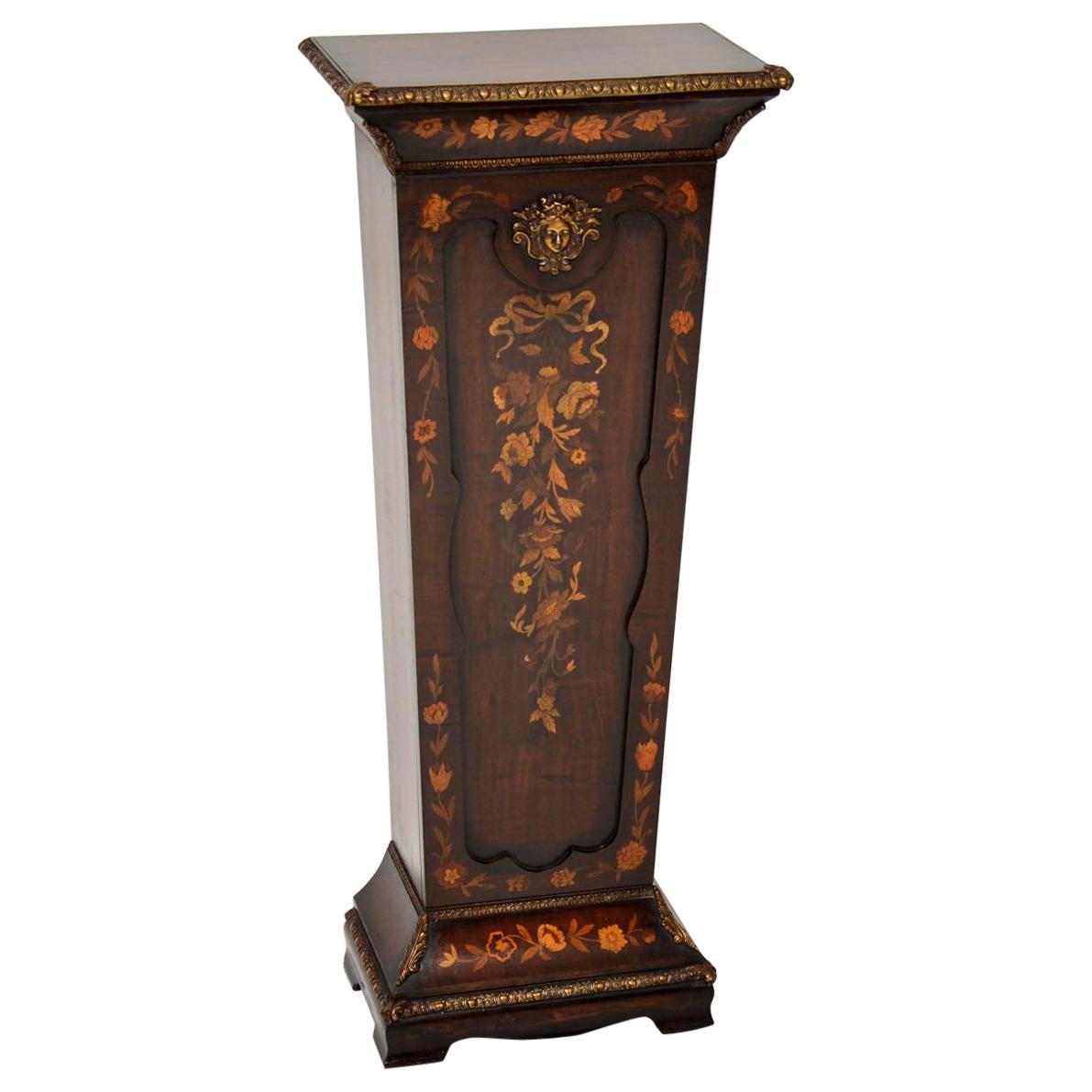 Antique French Stand with Floral Marquetry at 1stDibs
