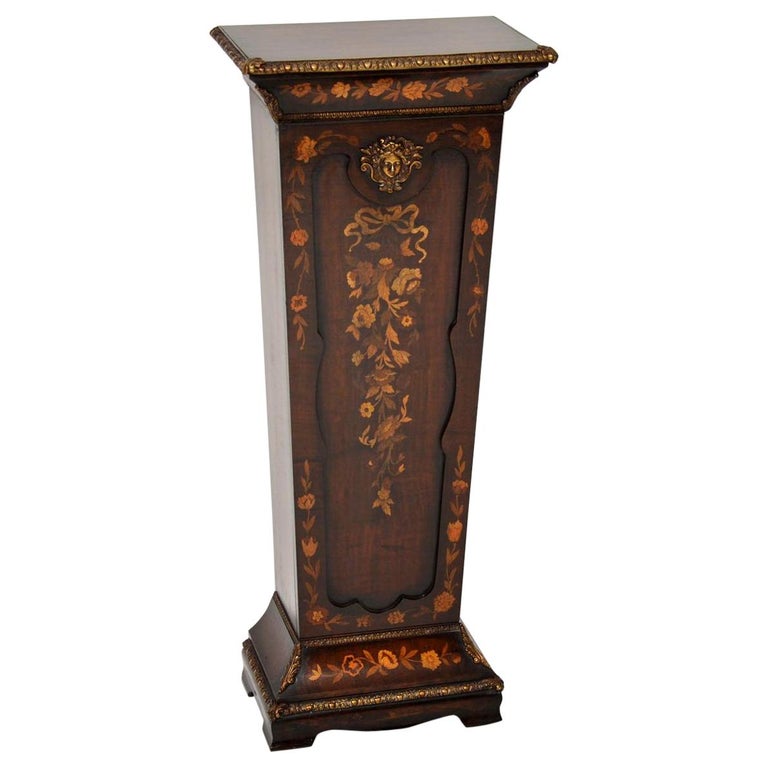 Antique French Stand with Floral Marquetry at 1stDibs