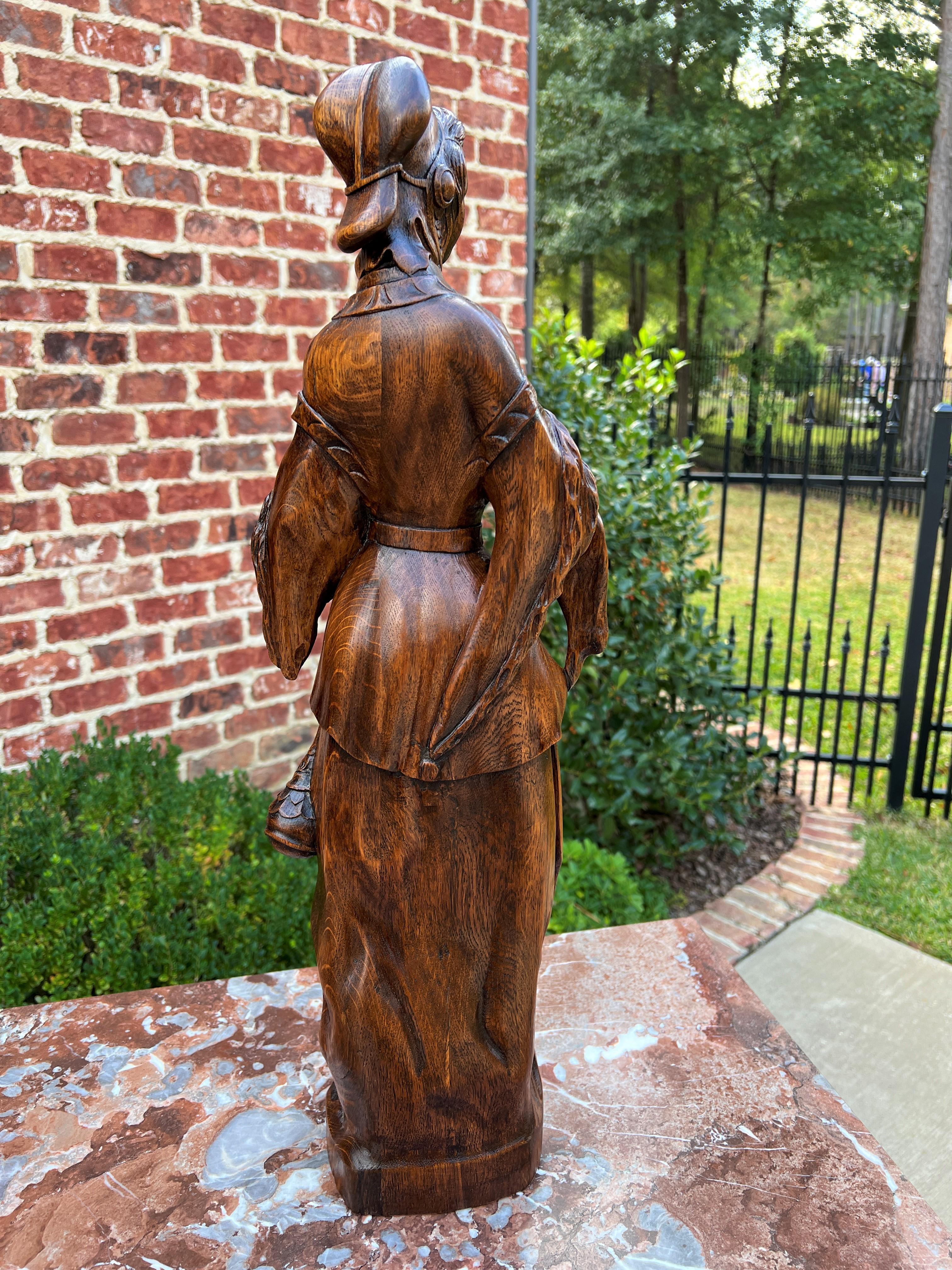 Antique French Statue Figure Sculpture Lady Woman Holding Orb Carved ...