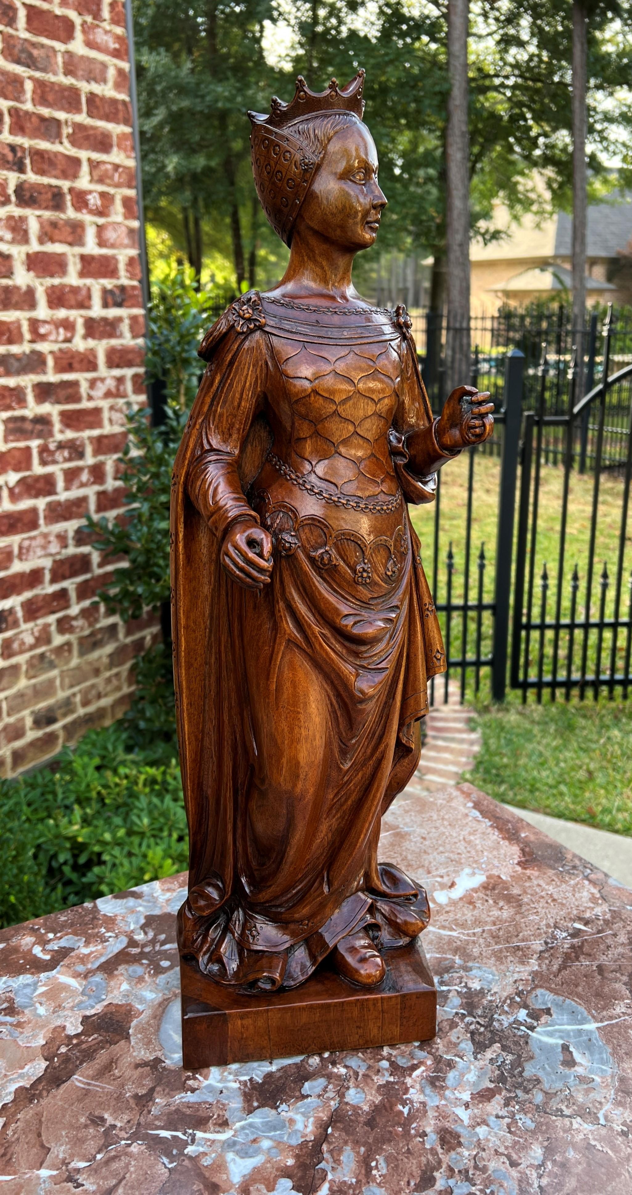 Antique French Statue Figure Sculpture Queen Lady with Crown Medieval ...