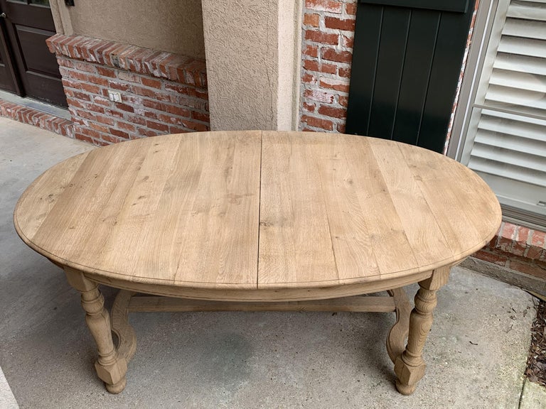 Antique French Stripped Oak Oval Dining Table Farmhouse Draw Leaf ...